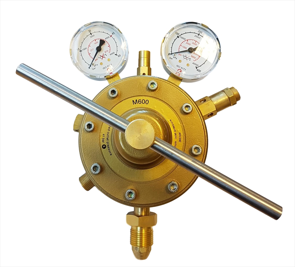 Hydrogen High Pressure Multi-Stage Gas Regulator 40 Bar Outlet - AES